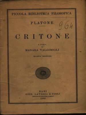 CRITONE PLATONE LATERZA 1932 PICCOLA BIBLIOTECA FILOSOFICA LATERZA | eBay