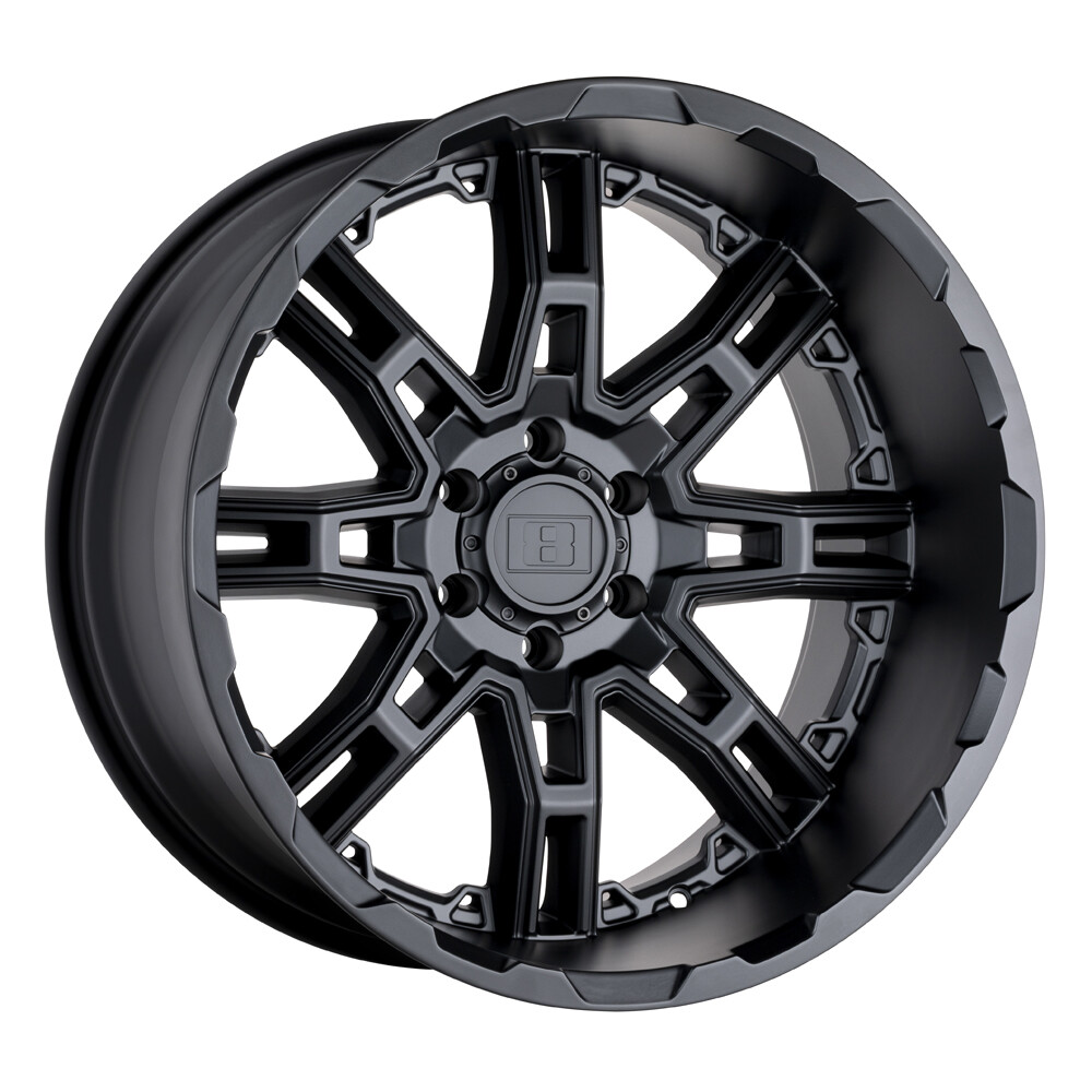 LEVEL 8 Slingshot Rim 20X9 5X139.7 Offset 10 Matte Black (Quantity of 4 ...