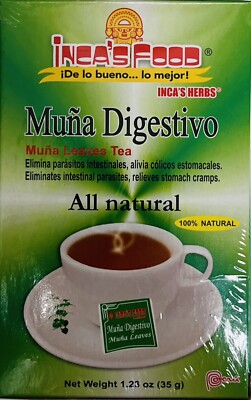 Inca's Food. Muña. Digestivo. Tea 25 Bags Pack X2 Cajas Peruvian | eBay