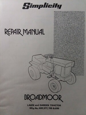Simplicity Broadmoor 727 728 738 Lawn Garden Tractor Service Shop ...