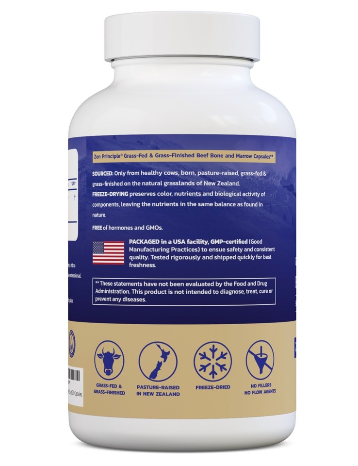 Grass Fed Beef Bone Marrow Supplement, 3300mg. 210 Capsules. | eBay
