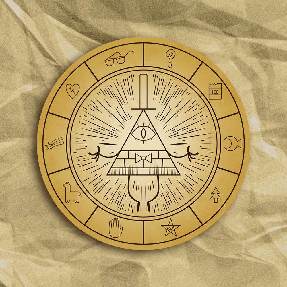 Bill Cipher Wheel Sticker Gravity Falls Disney XD Cartoon Dipper Mabel ...