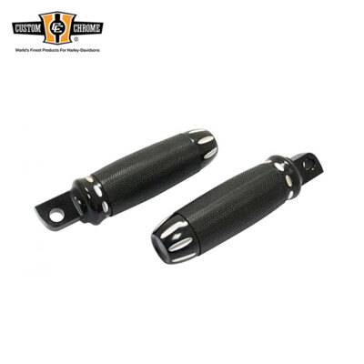 Panorama Custom Foot Pegs Set Gloss Cut+Rubber For Harley Male Mount ...