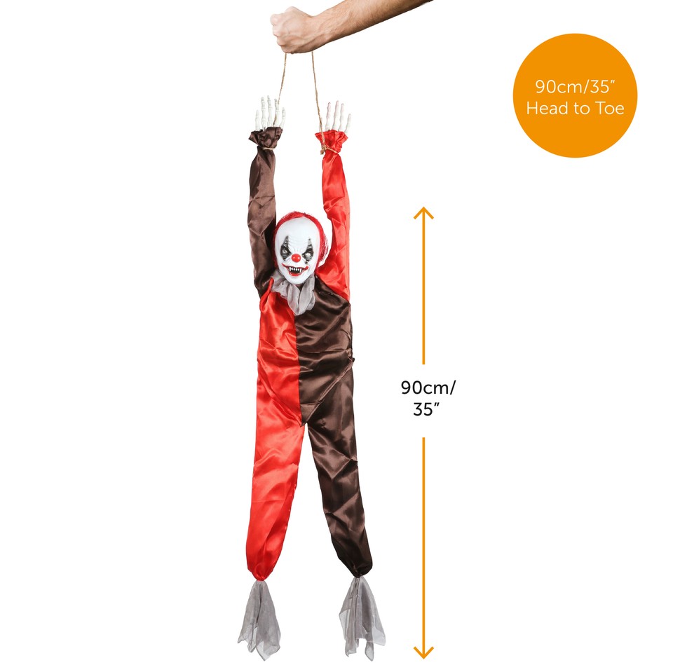 CLOWN ANIMATED HANGING HALLOWEEN PARTY SOUND ACTIVATED PROP MOVING ...