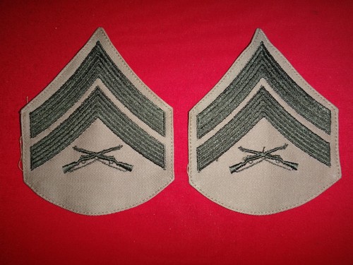 Paire De Usmc Marine Caporal Rang Grand Chevrons Vert Sur Kaki Arrière ...