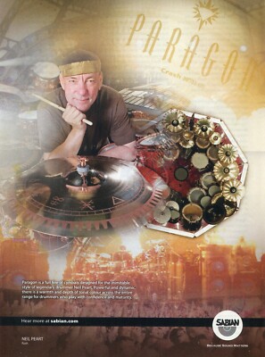 2011 Print Ad of Sabian Paragon Drum Cymbals Neil Peart RUSH Time ...