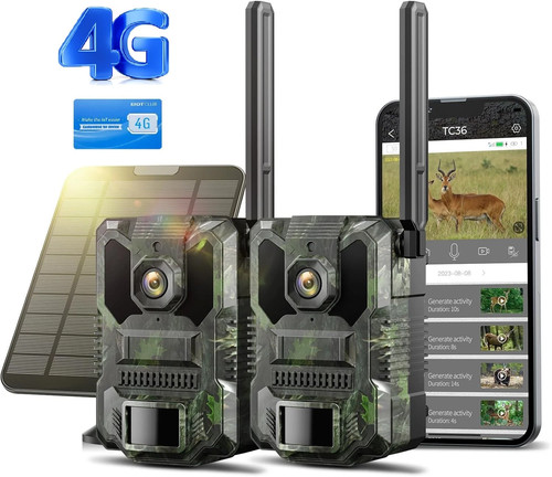 32MP Cellular Trail Camera with SIM Card 2.5K Live Streaming Motion ...
