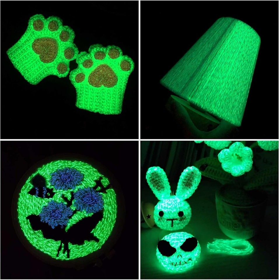 1 Pack Glow in The Dark Yarn for Knitting Crochet DIY Crafts Christmas ...
