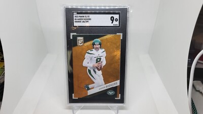 2023 Elite Aaron Rodgers Orange 106/399 SGC 9 Jets | eBay