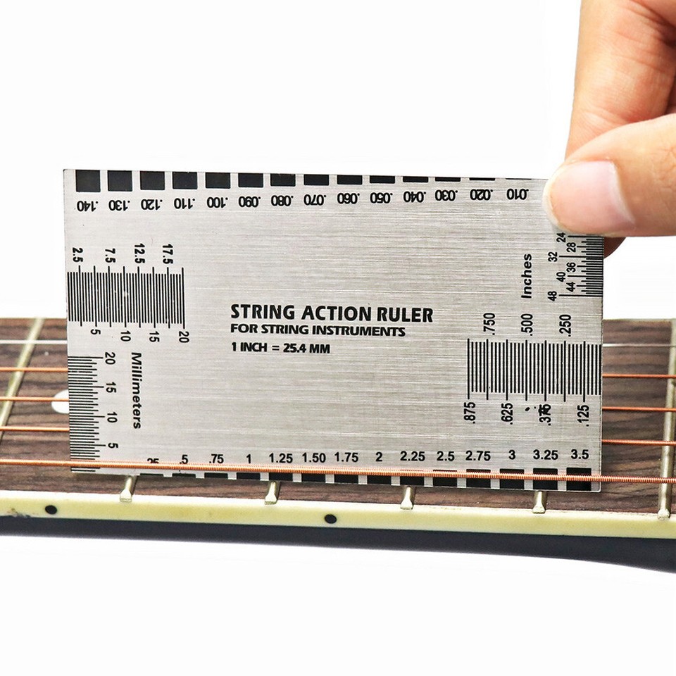 Guitar String Action Gauge Ruler Luthier Tools Chrome Stainless Steel ...