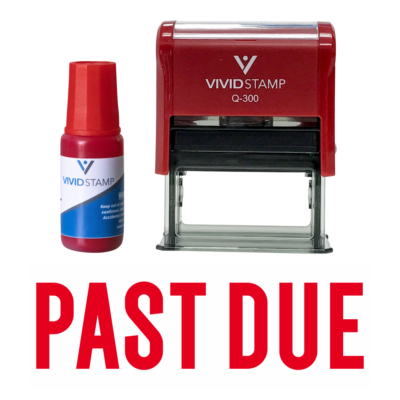Classic Past Due Rubber Stamp Combo With Refill (Red Ink) - Large | eBay