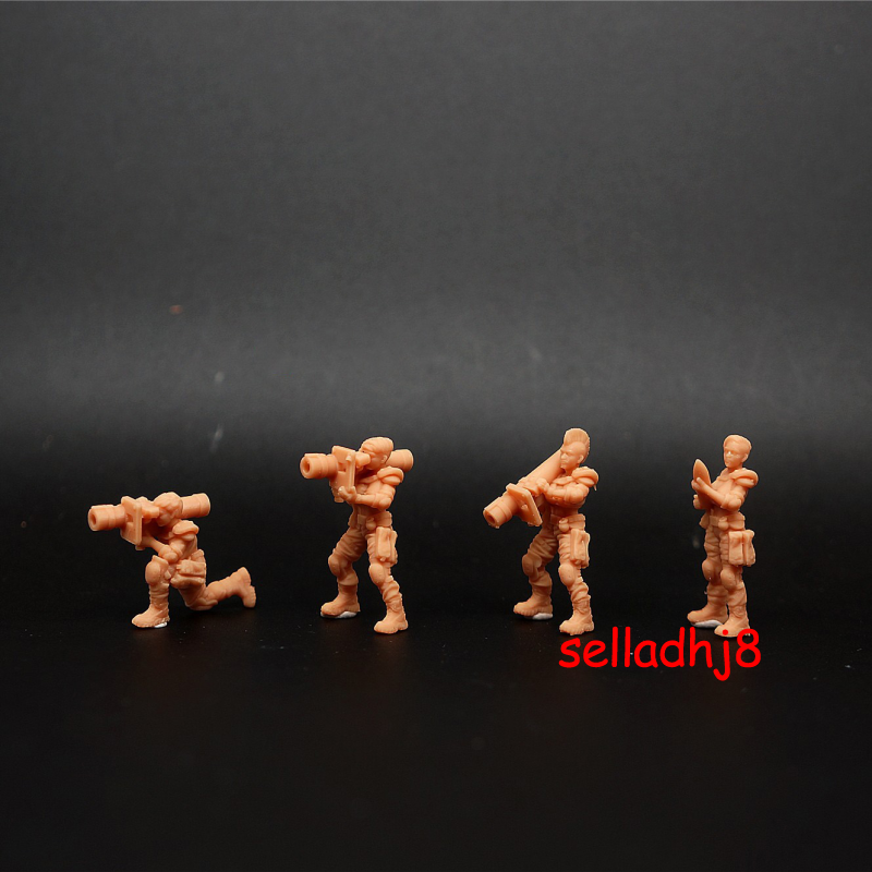 unpainted 1/72 Scale Modern heavy weapons anti-tank squad 4 Soldier 3D ...
