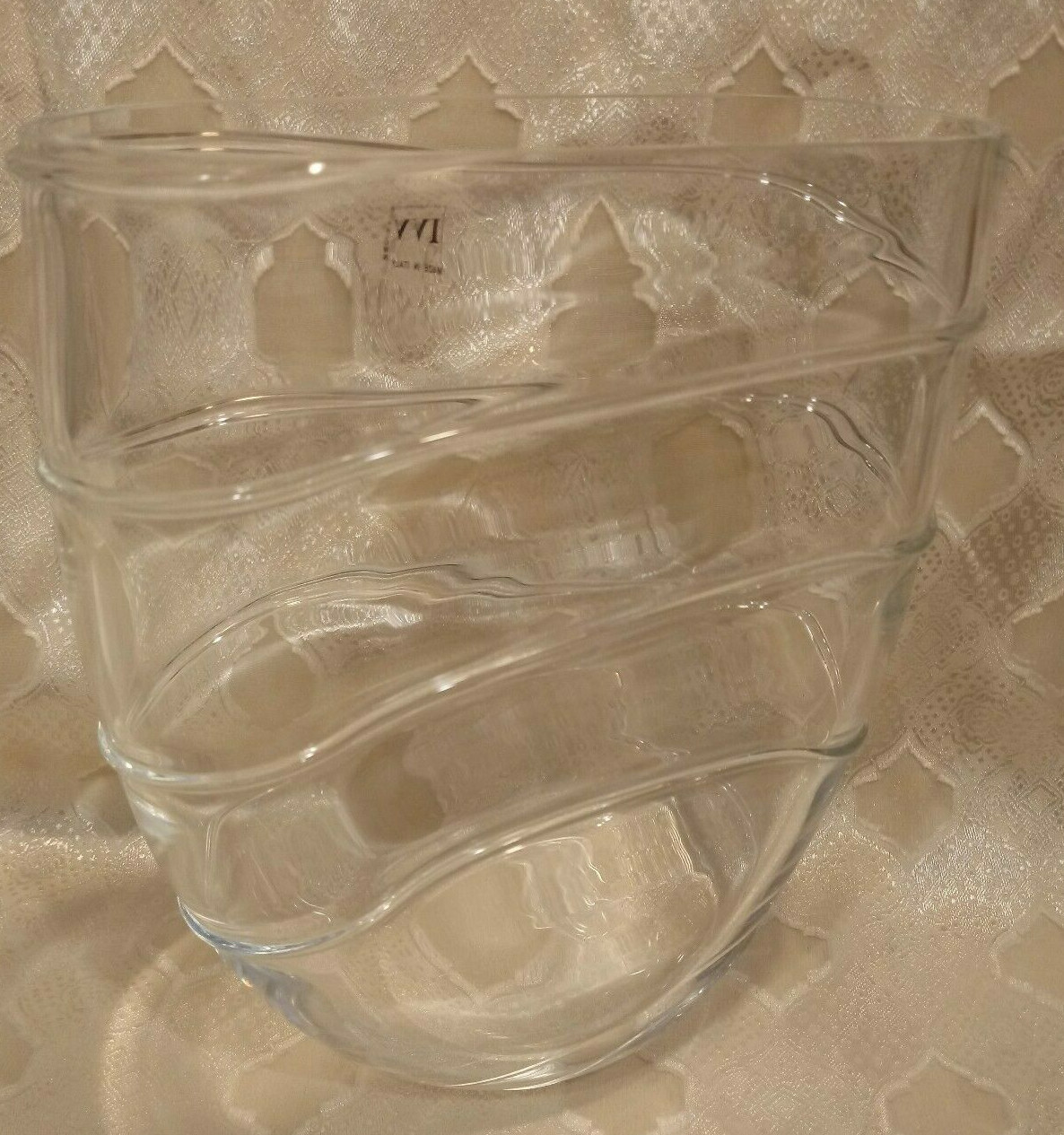 IVV Selezione Mid Century Crystal Ribbed Vase, Mouth Blown, Made In ...