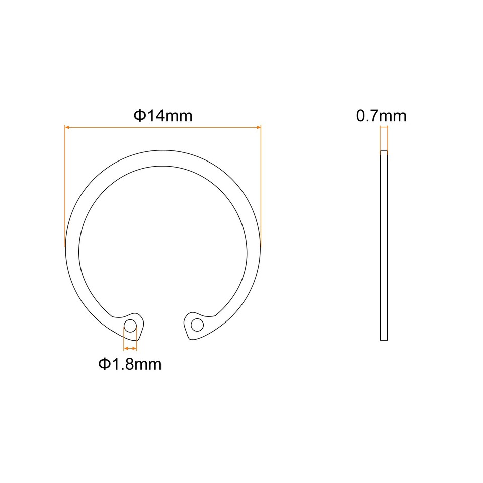100Pcs 13mm Internal Retaining Ring Circlip, Internal Circlip Snap ...