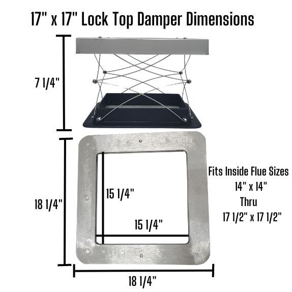 Lock Top Damper - Chimney Top Damper with Cable, Adhesive and Mounting ...