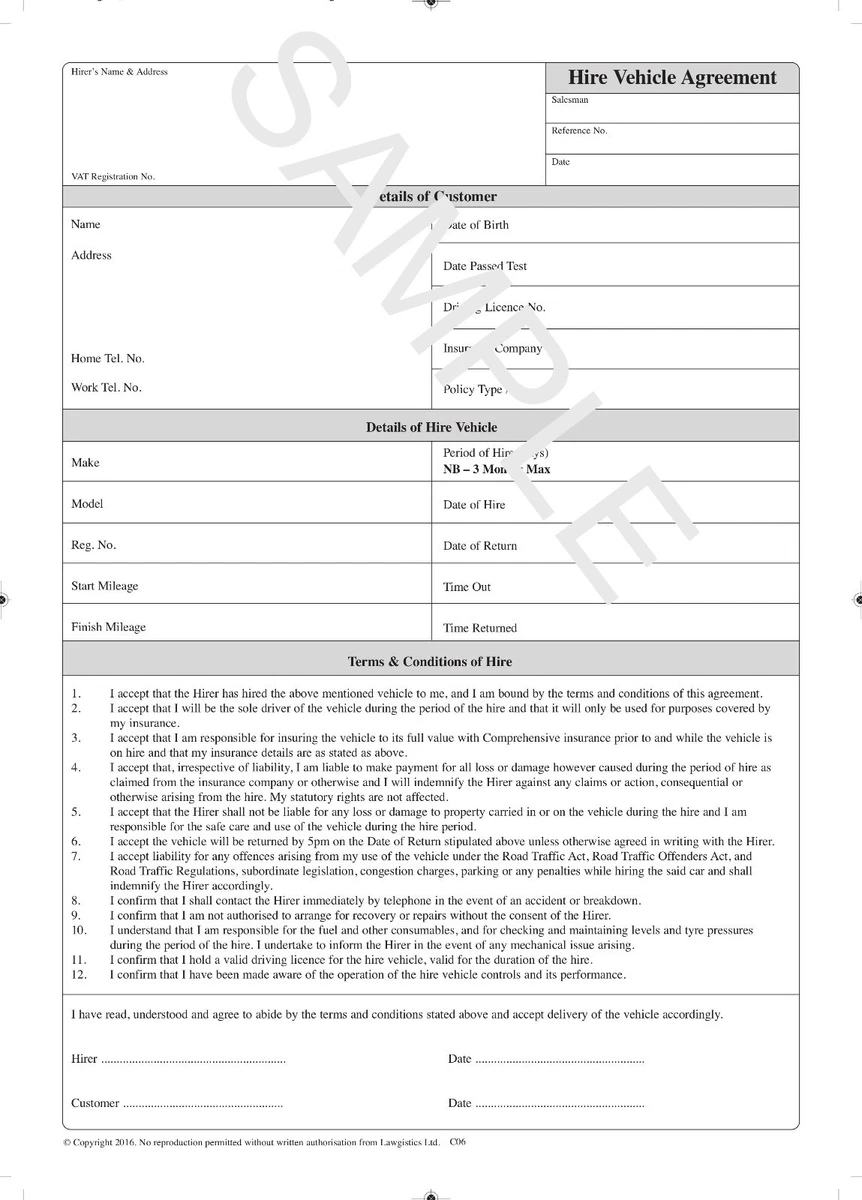 Courtesy Car Agreement Template
