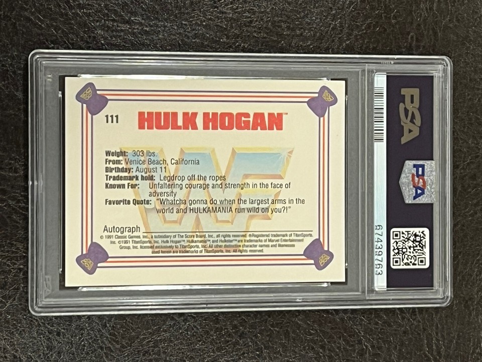 1991 Classic WWF Hulk Hogan #111 PSA 7 NM WWE HOF GOAT | eBay