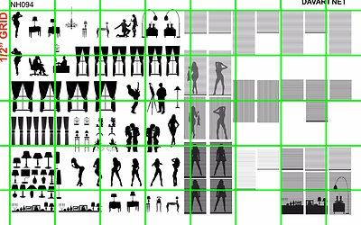 NH094 1/2 Set N SCALE WINDOW SILHOUETTE CURTAIN PEOPLE BLINDS DAVE'S ...