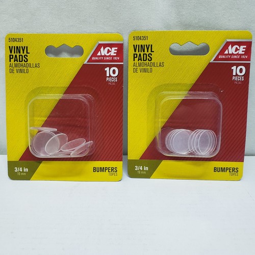 ACE Clear Vinyl Pads 10 pcs. 3/4 " Round #5104351 9966 2 PACKS 20 PCS ...