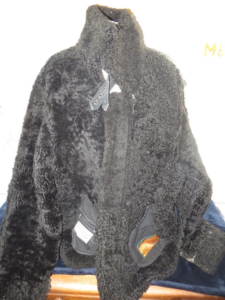 Walter Davoucci Dino Cellini Black Shearling Leather B3 Flight Bomber ...