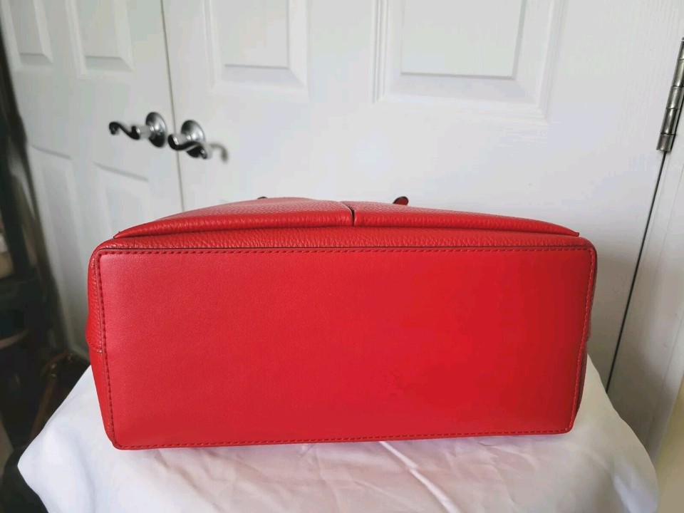 NWT Michael Kors Jet Set Travel Bright Red Tote Shoulderbag Med Dbl ...