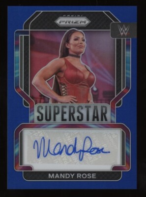 2022 Mandy Rose Panini Prizm WWE Blue Prizm Auto Autograph #40/49 *NICE ...