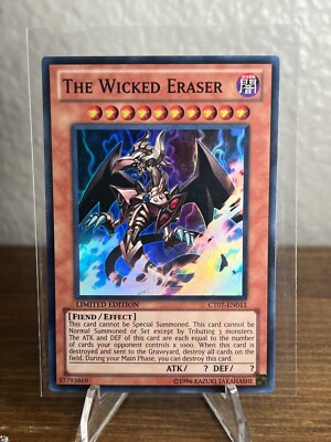 The Wicked Eraser CT07-EN011 Super Rare Yu-Gi-Oh Card Limited Edition ...