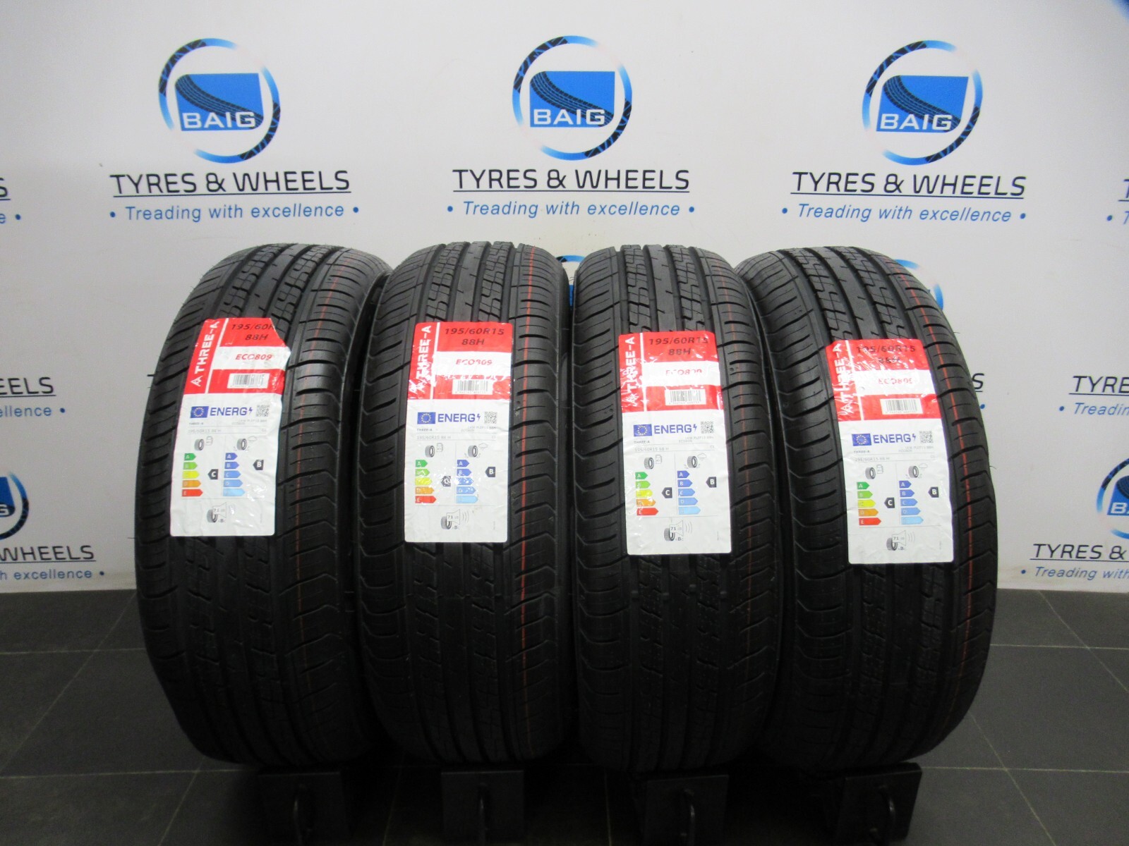 X4 195/60R15 195 60 15 88H M+S THREE-A ECO809 NEW TYRES **AMAZING 'B ...