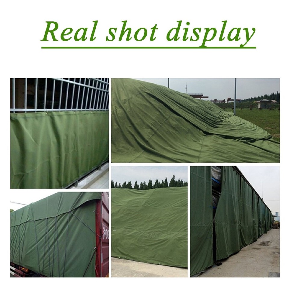 Heavy Duty Waterproof Canvas Tarp 16 Oz Cotton Canvas Tarpaulin Cover ...