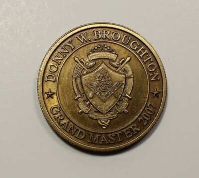 Masonic coin token Texas Grand Master Donny W. Broughton 2007 1.55" | eBay