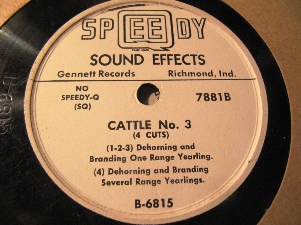 Cattle Dehorning Branding SPEEDY Q SOUND EFFECTS TV Radio SHOW GENNETT ...