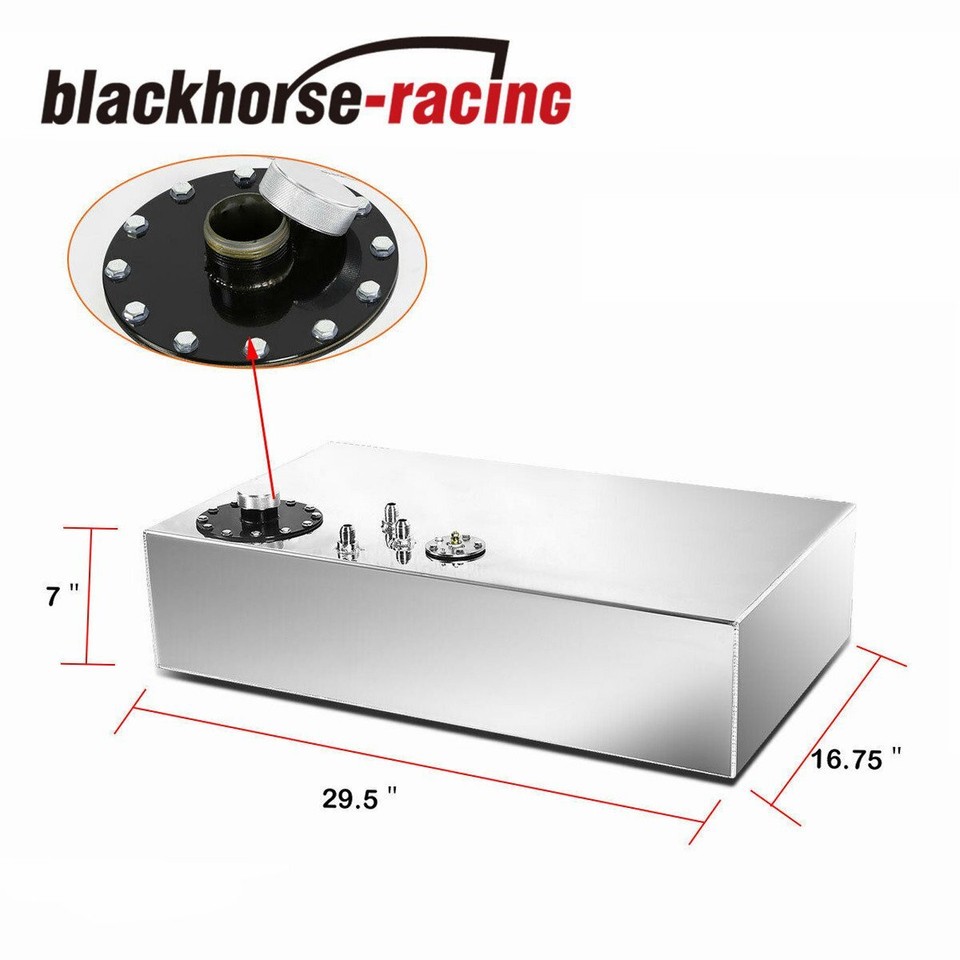 17 Gallon Street Rod Aluminum Race Fuel Cell Gas Tank w/ Cap & Level ...