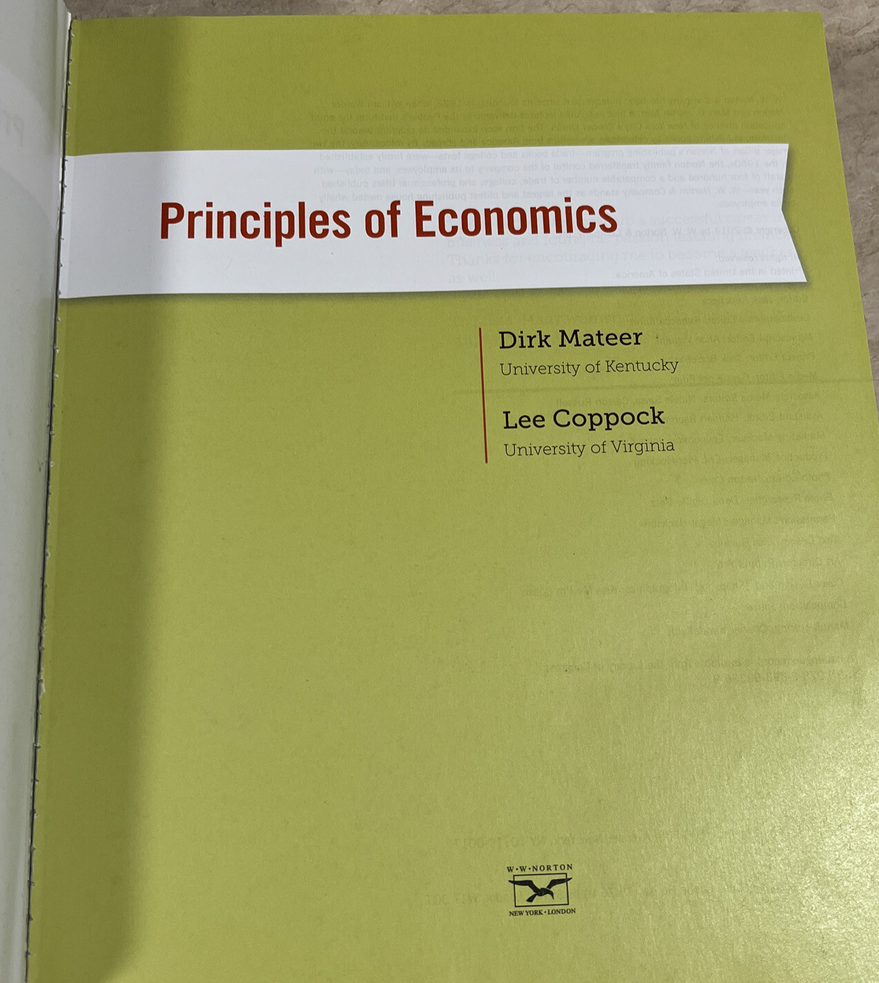 Principles of Economics by Lee Coppock and Dirk Mateer (2015, Hardcover ...