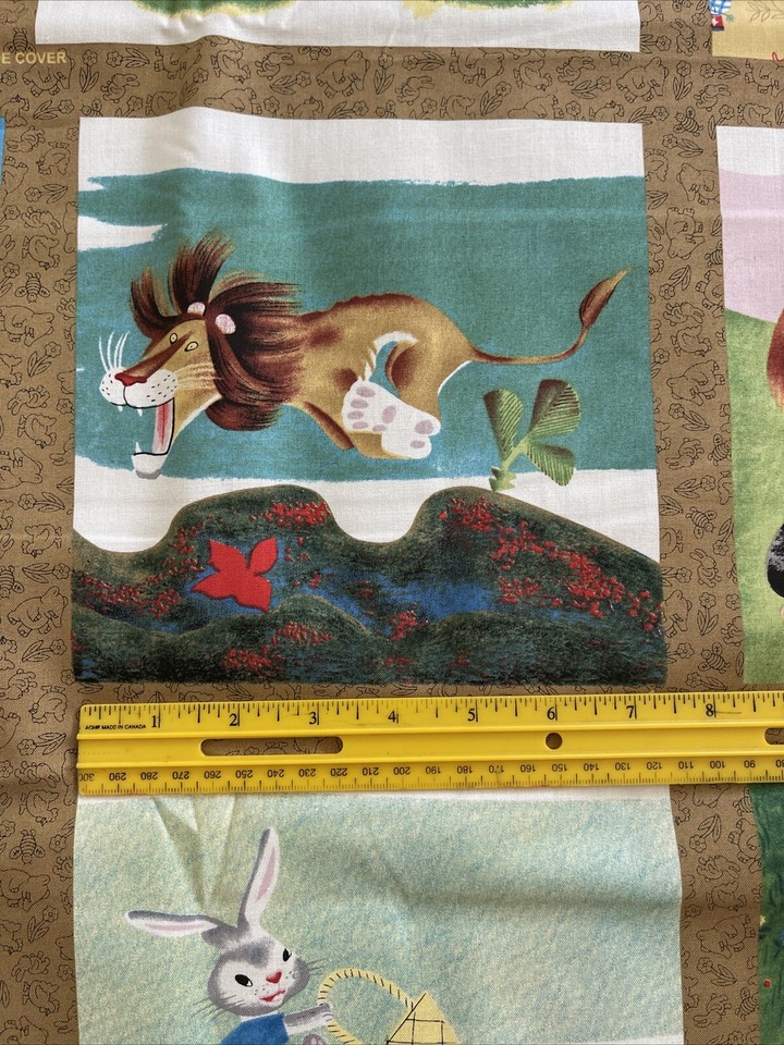 Little Golden Books Fabric TAWNY SCRAWNY LION Panel Cotton Quilt Quiet ...