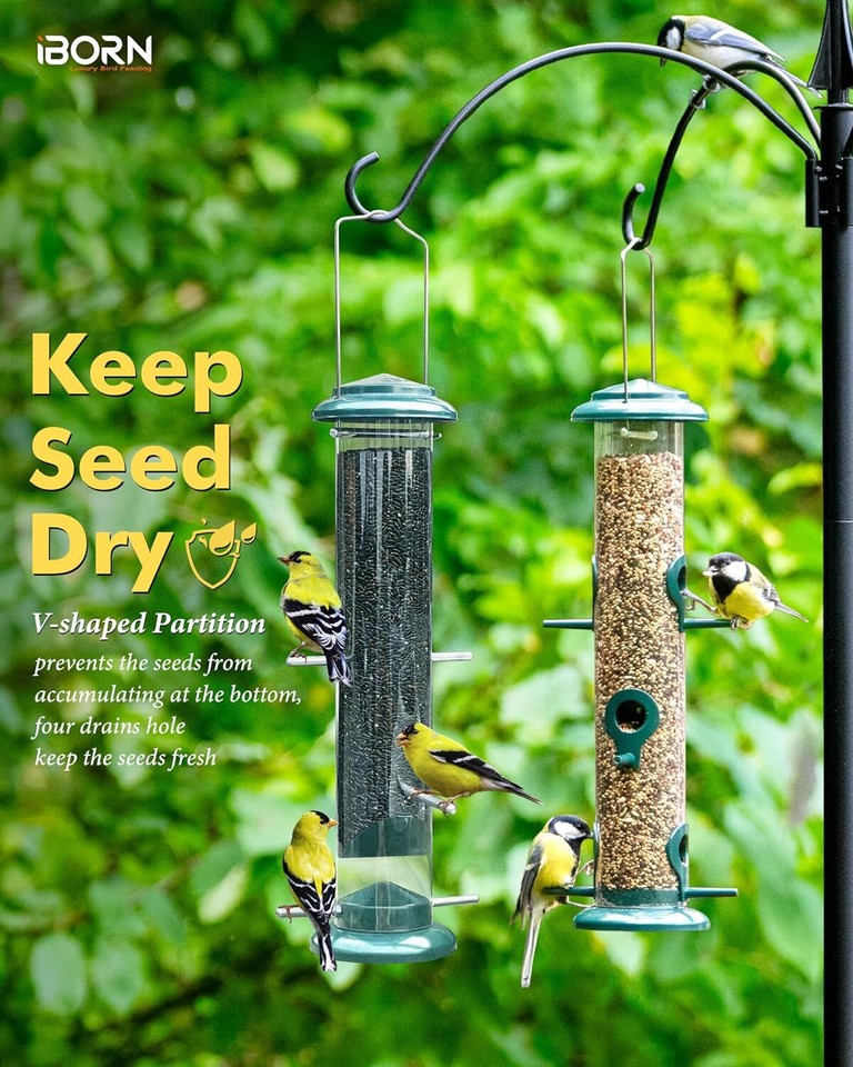 Metal Bird Feeder Nyger Niger Seed Feeder for Finch Goldfinch Bird ...