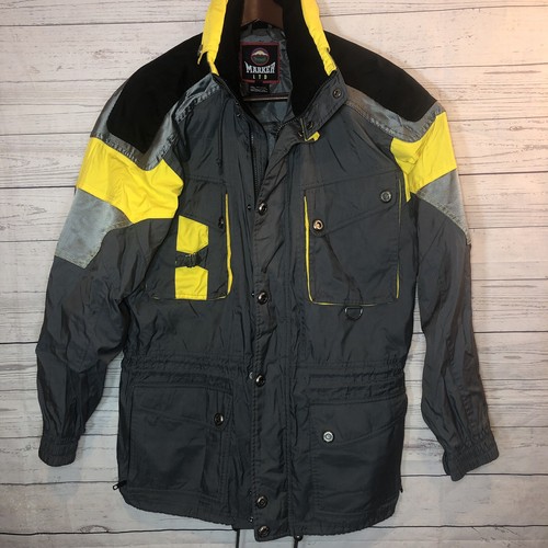 Marker Ltd Mens Vintage Yellow Gray Cinch Waist Ski Jacket Medium | eBay