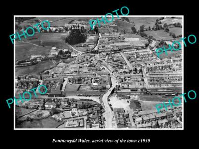 OLD 6 X 4 HISTORIC PHOTO OF PONTNEWYDD WALES AERIEL VIEW OF THE TOWN ...