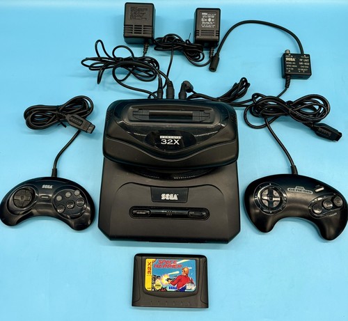 Sega Genesis w/ Sega 32X System & Space Harrier Game & Controllers ...