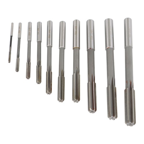 10Pcs Machine Reamer Set,HSS H7 Straight Flute Chucking Reamer Milling ...