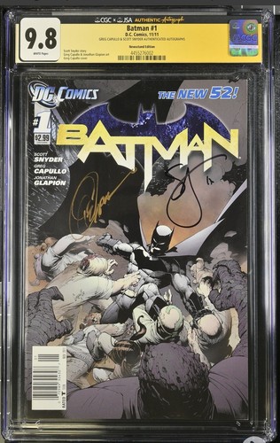 Batman #1 CGC JSA 9.8 NEWSSTAND DC 2011 Double Signed Capullo- Snyder ...