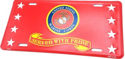 US Marines Metal License Plate Tag Stars Symbol Die Cut License | eBay