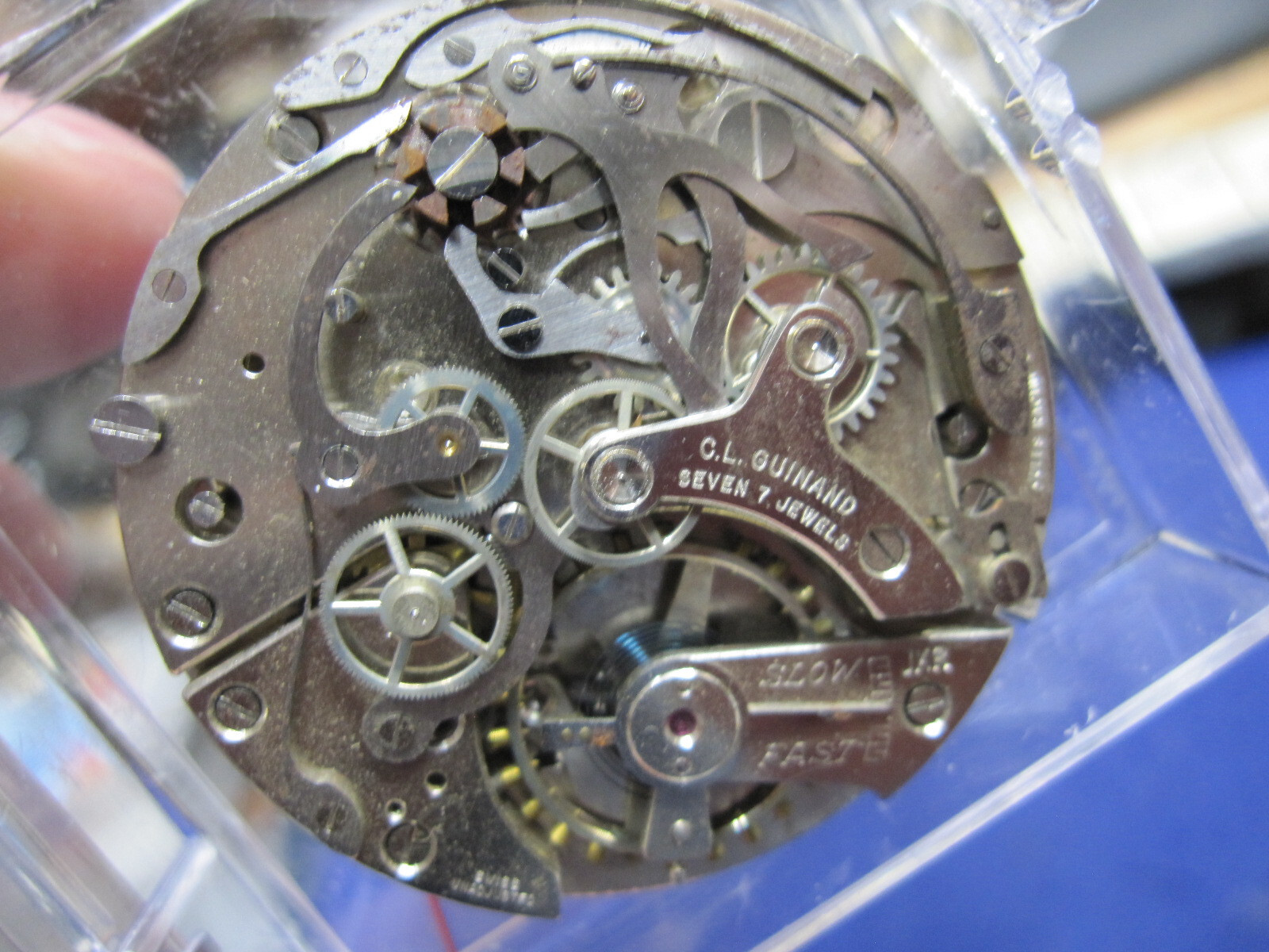 C L Guinand Landeron 14 split second stopwatch pocket watch movement | eBay