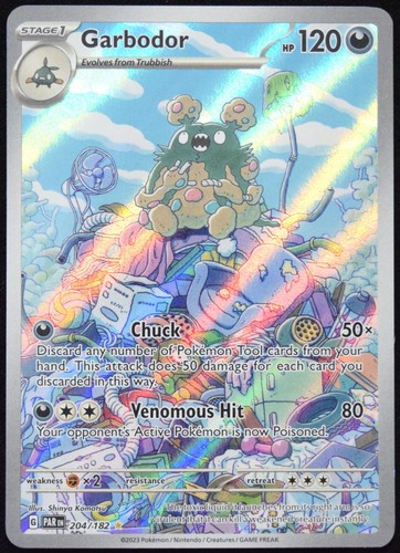 Pokemon TCG Garbodor 204/182 2023 Paradox Rift Illustration Rare Card ...