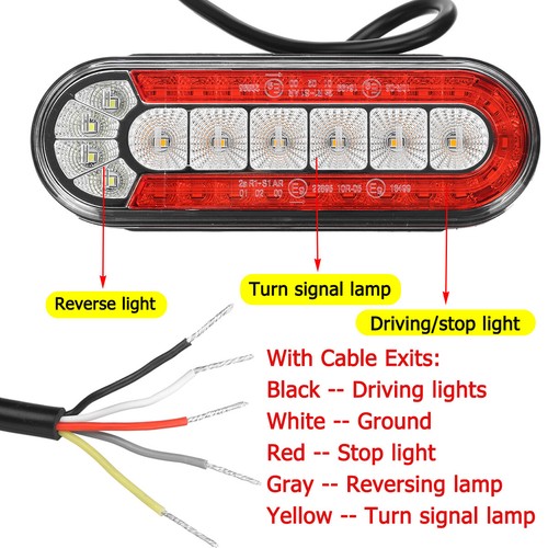 2X Sequential Indicators LED Tail Lights Trailer Ute Caravan Truck Stop ...