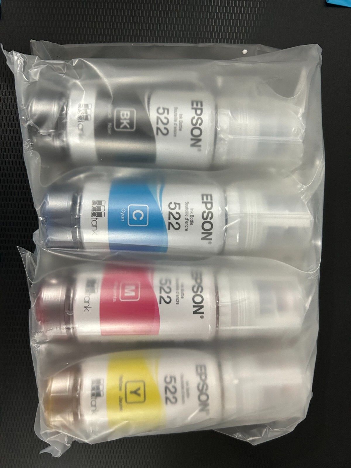 4PK 522 Ink Refill Compatible WITH EPSON T522 ET-4800 2720 4700 2400 ...