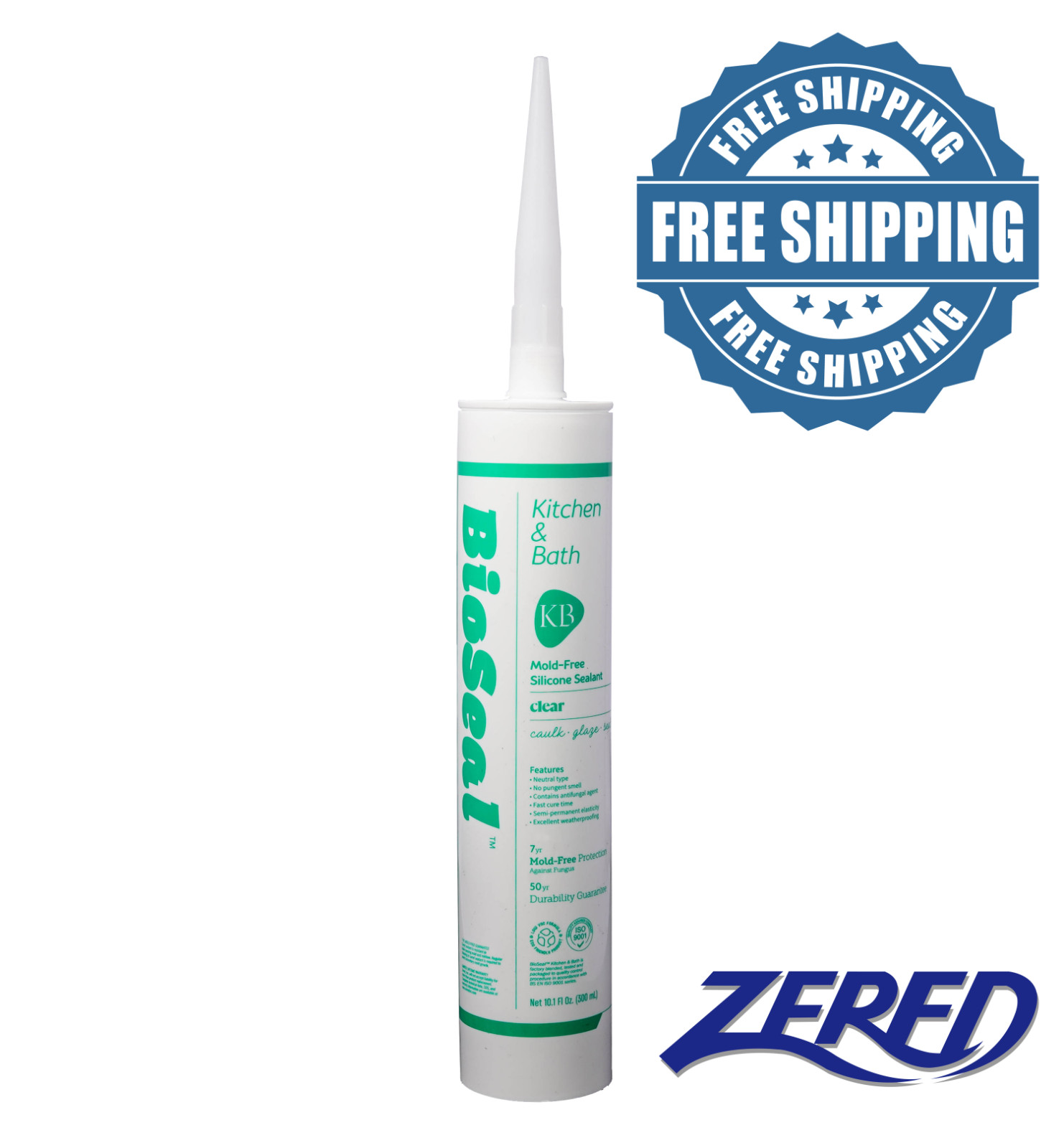 BioSeal Clear Silicone Caulk Sealant -No Odor & Mold / Waterproof ...