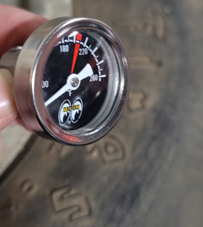 MOONeyes Direct fit TEMPERATURE GAUGE Dry DRAG RACING Hot Rod MOON vtg ...