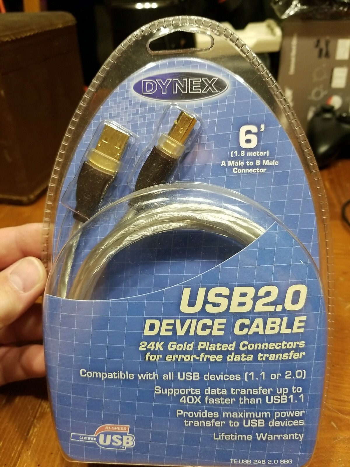 Dynex USB 2.0 Device Cable / 6 Feet / A male to B male / 1.8M / G18 ...