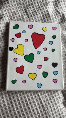 Multi color heart Canvas painting. | eBay