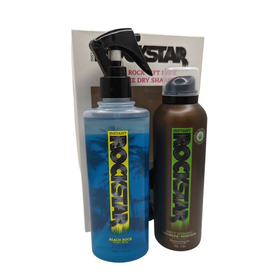 2 x Instant Rockstar Ocean Spray & Dry Shampoo Beach Rock For Brown ...